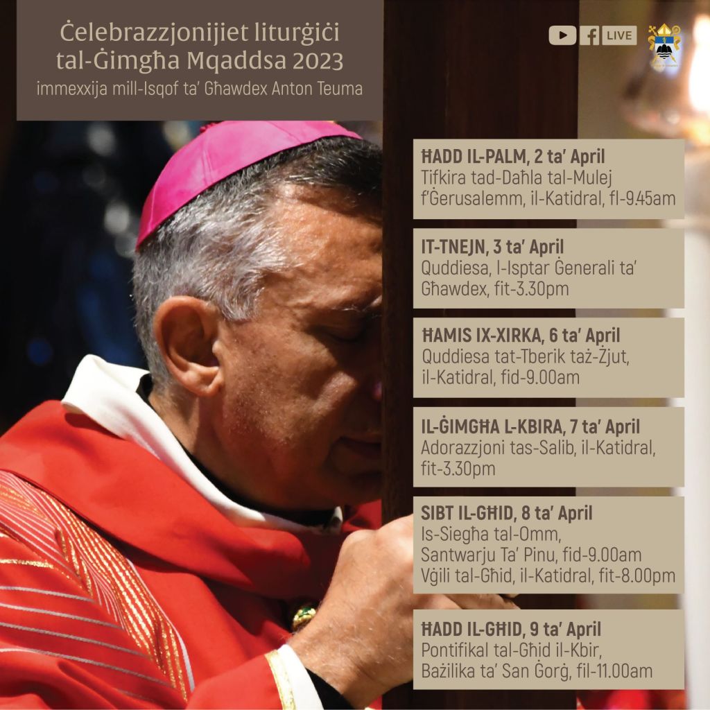 Ċelebrazzjonijiet liturġiċi mmexxija mill-Isqof ta’ Għawdex Anton Teuma ...